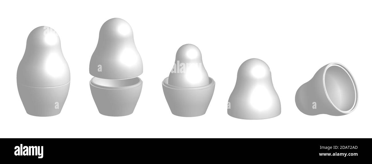 Realistic template, mock up of Russian nesting doll matrioshka ...