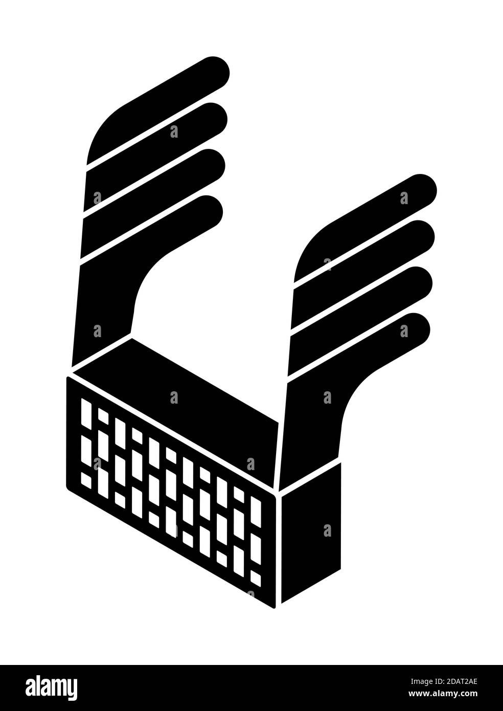 brick icon with wings. Heavy objects falling. Isolated vector on white ...