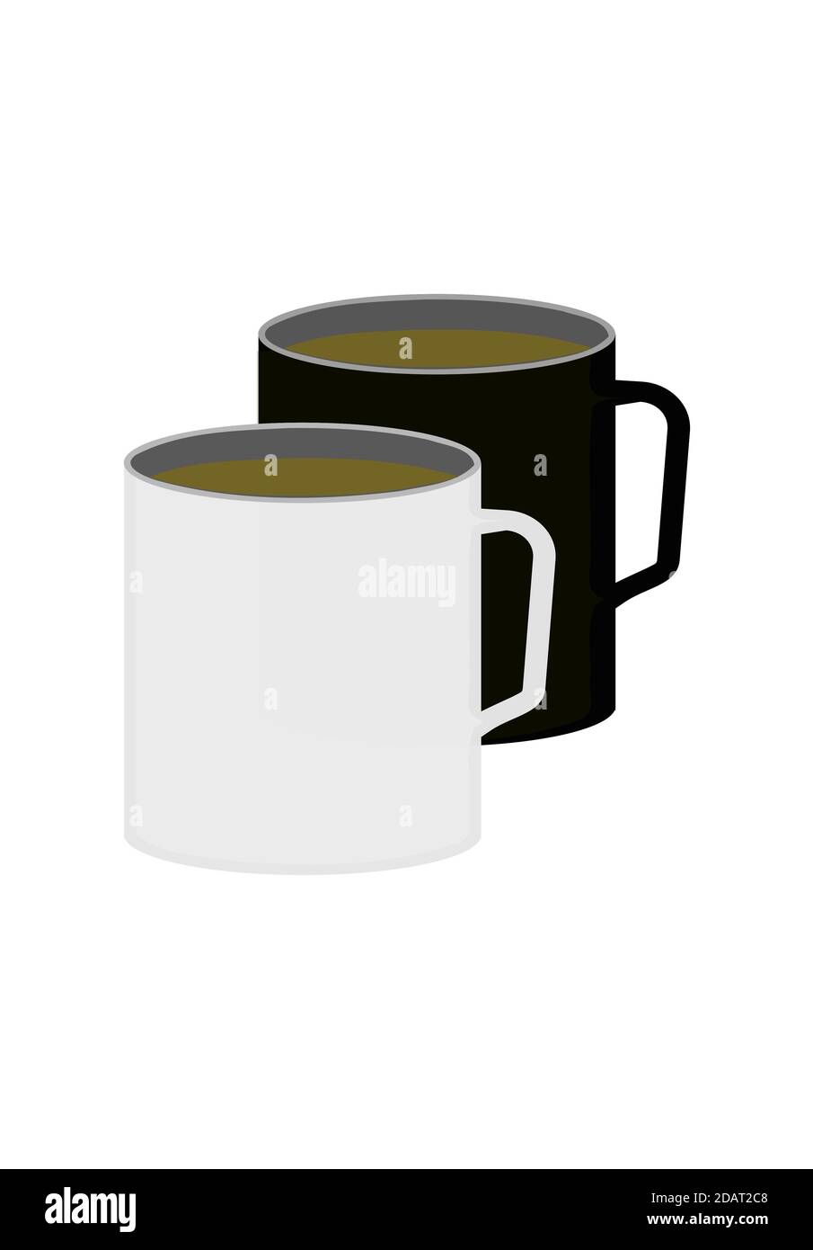 Design of Black and white color coffee mugs filled with coffee Stock ...