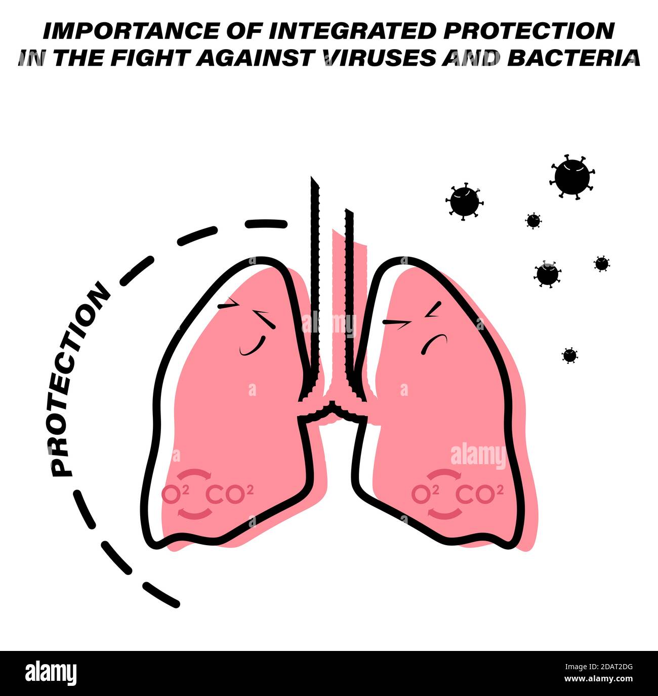 colored icon, protection of the lungs and respiratory organs from ...