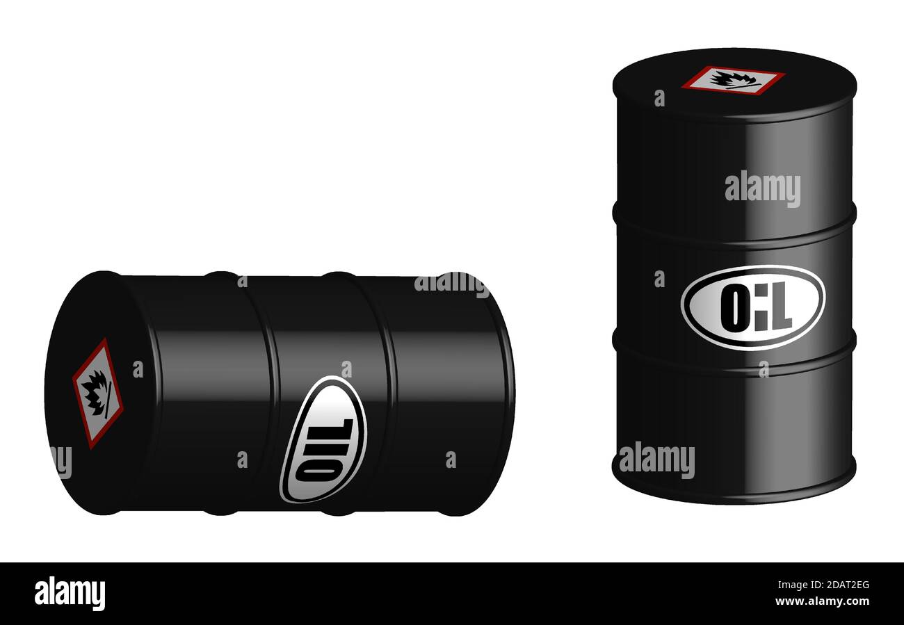 oil barrels isolated on transparent background in realistic 3D design ...