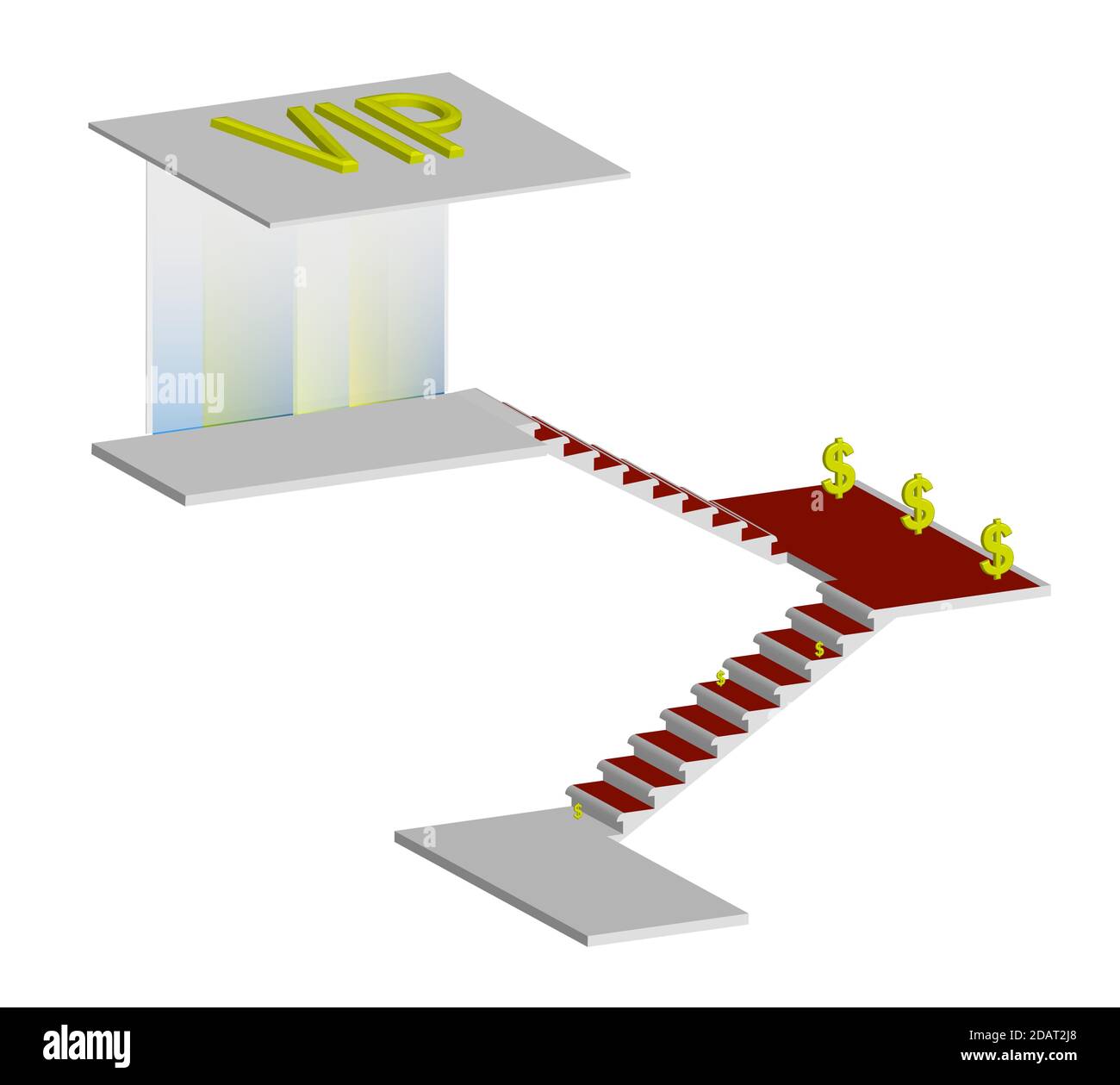 career ladder, the path to VIP success, isolated on a transparent ...