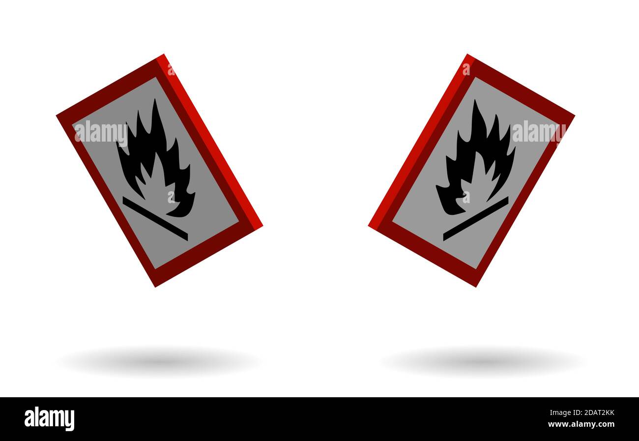 isometric fire hazard sign isolated on transparent background Stock ...