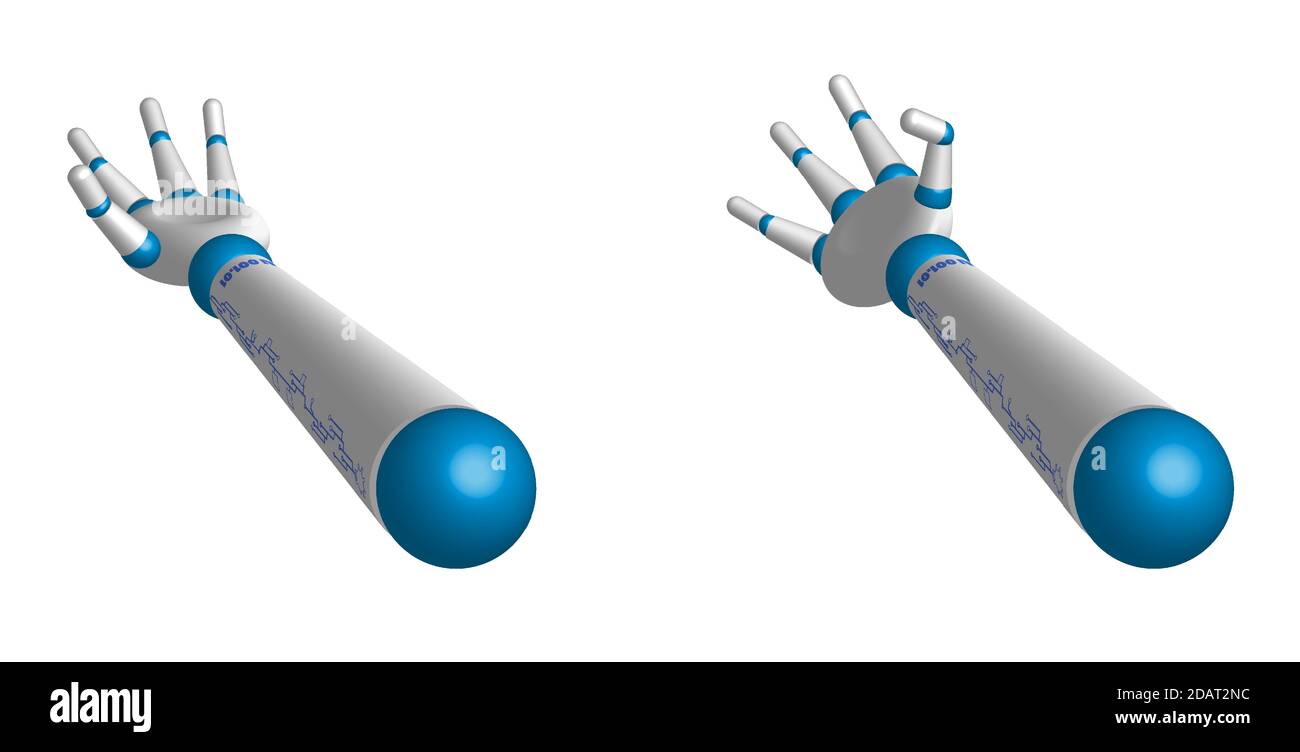 robot hands, gestures to pick up, ask, give. Training artificial ...
