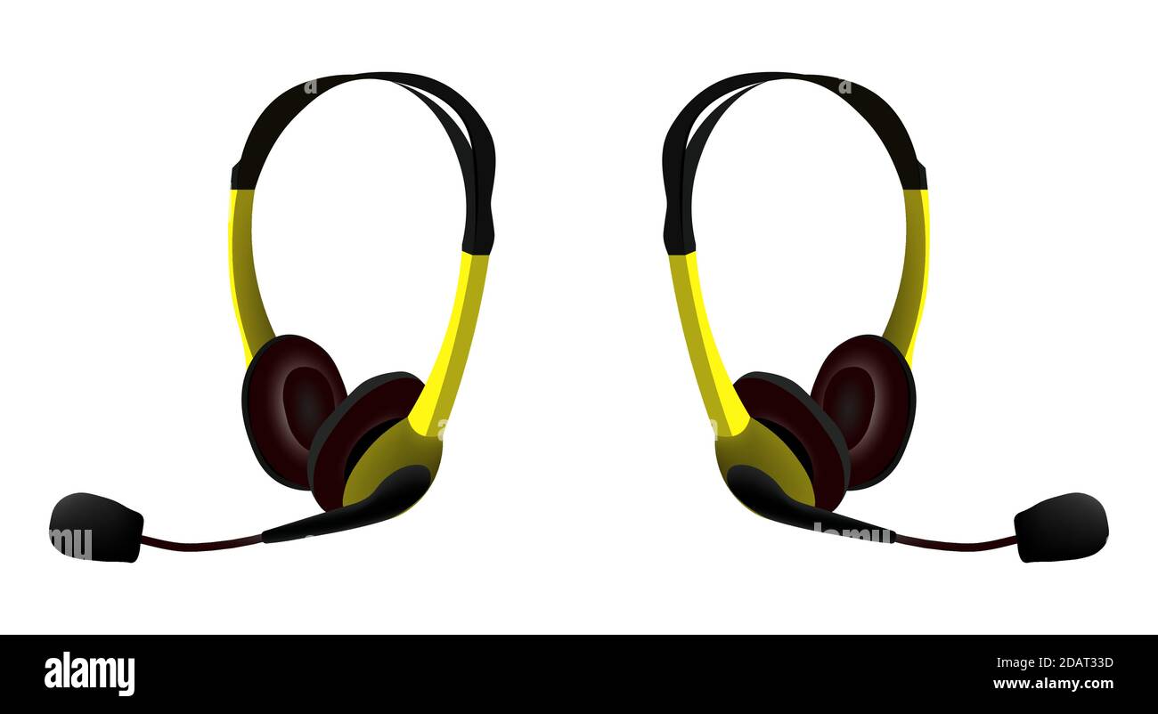 acoustic headphones with a microphone. Headset for a call center ...