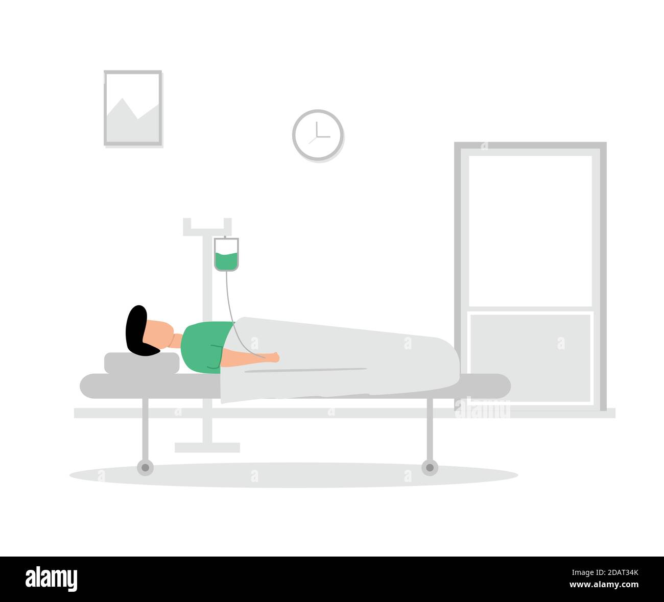 Ill young man lying Stock Vector Images - Alamy