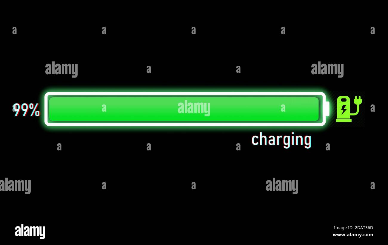 Electric Charging Progress bar, electric vehicle or phone battery ...