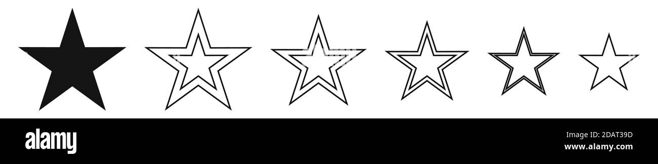 Star vector icons. Set of star symbols on white background. Vector ...