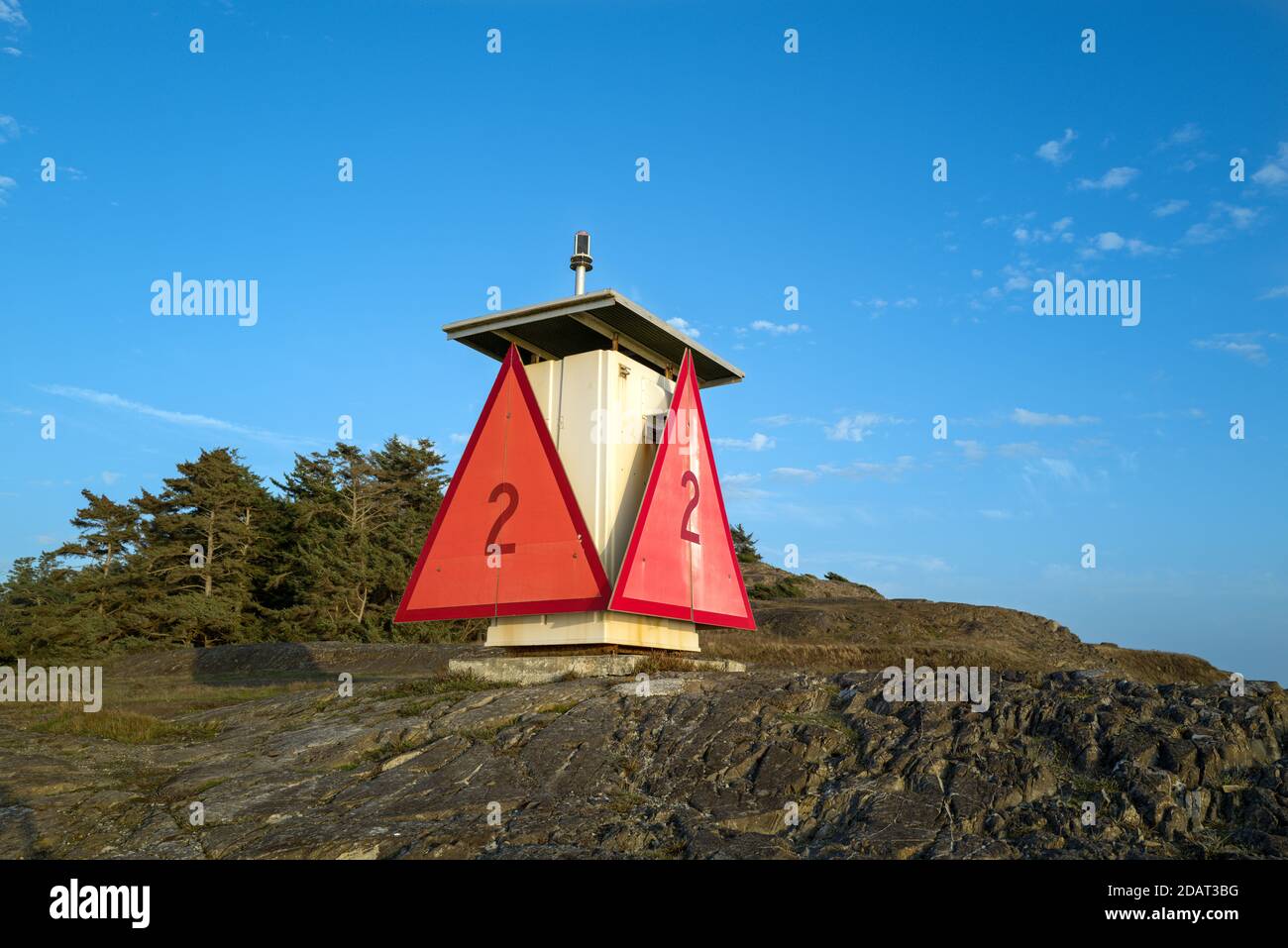 The navigation beacon at Iceberg Point on Lopez Island, Washington, USA ...