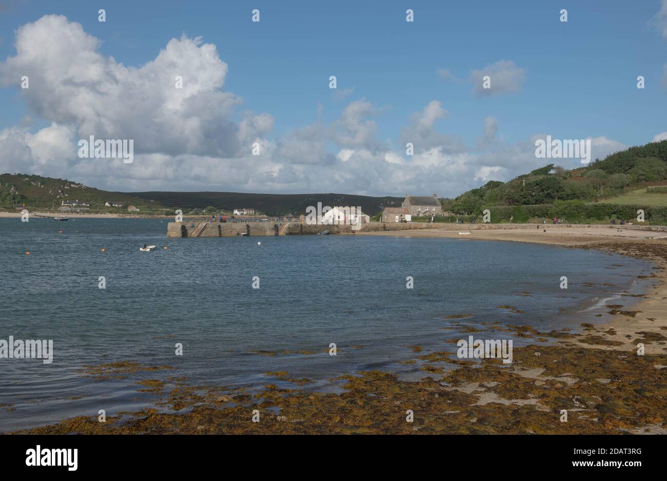 Panoramic View Across New Grimsby Harbour, Quay and Beach with the ...