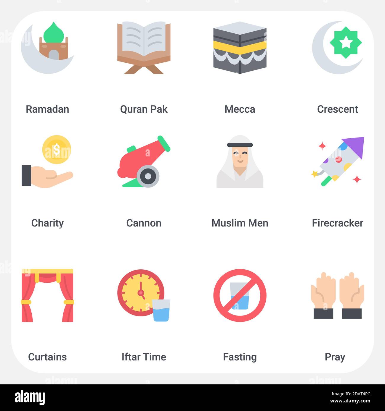 Ramadan Kareem Flat icons Stock Photo - Alamy