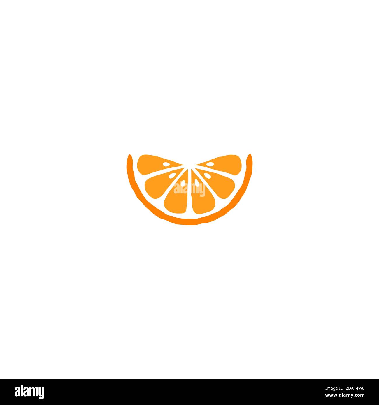 Orange slice. Flat cartoon icon isolated on white. citrus fruit. Flat ...