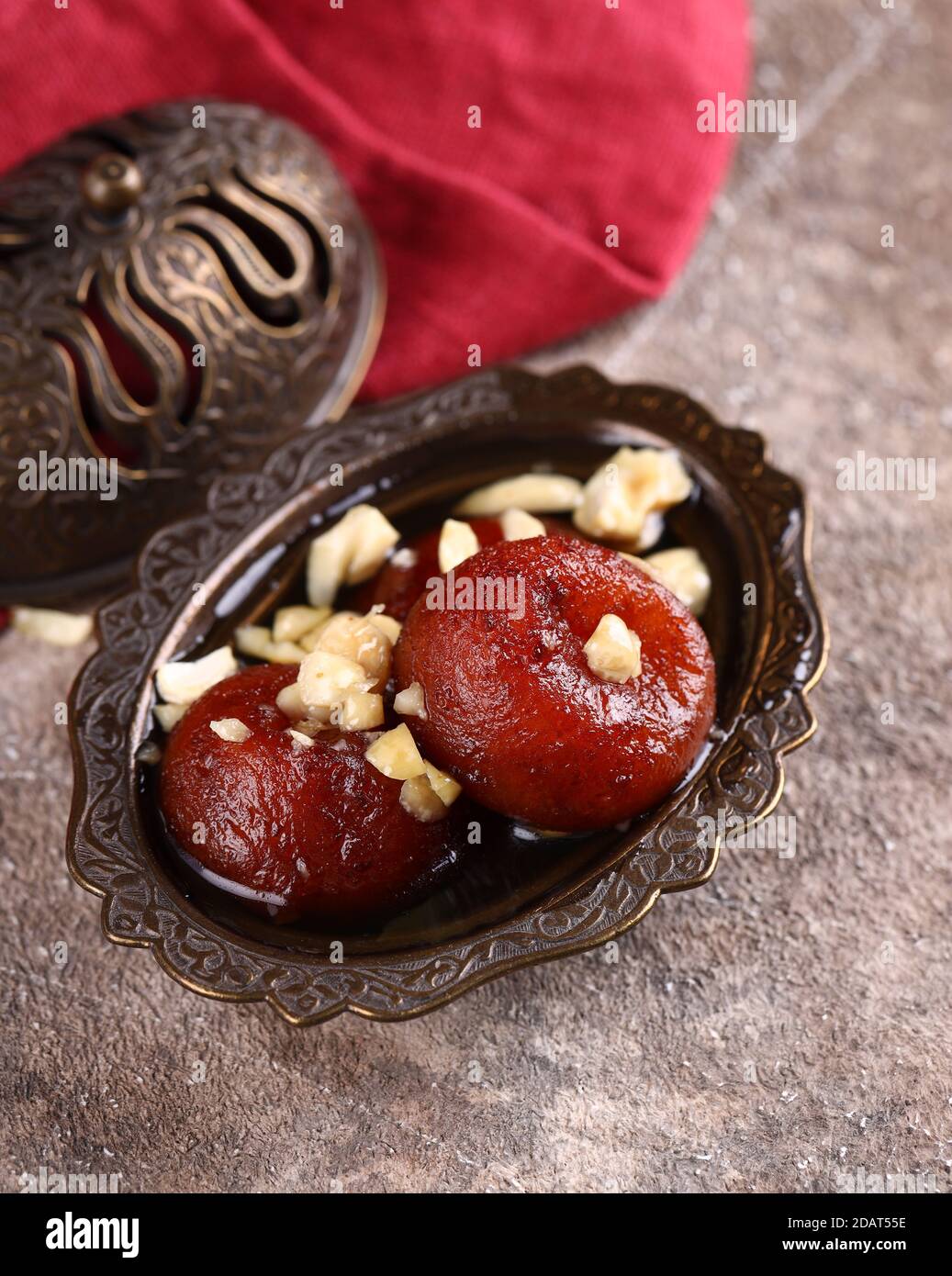 traditional indian dessert gulab jamun Stock Photo - Alamy
