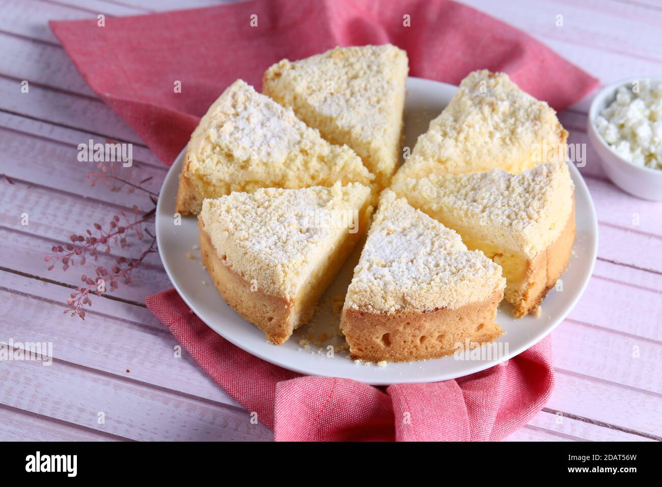 homemade curd cake for dessert Stock Photo - Alamy