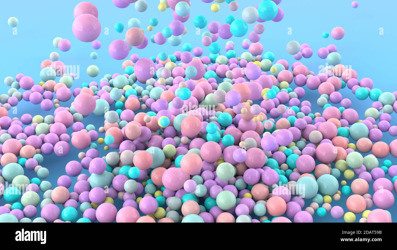 Illustration of falling colored balls Stock Photo - Alamy