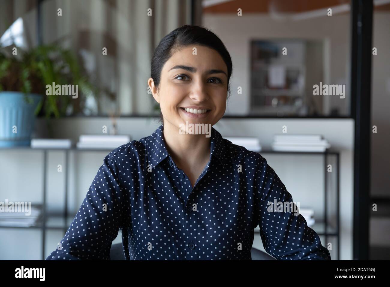 Successful businesswoman looking camera recording hi-res stock ...