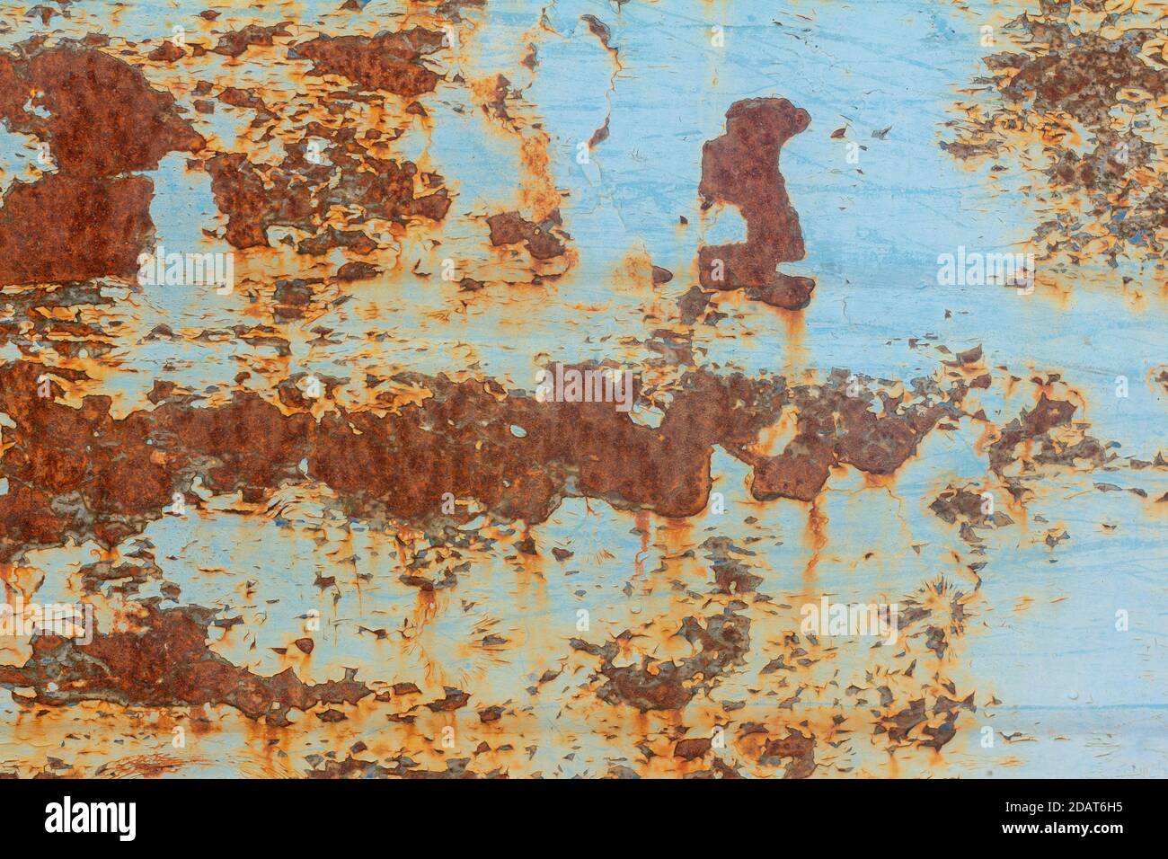 Rust.Old blue painted wall with rust spots.Textured rusty metal ...