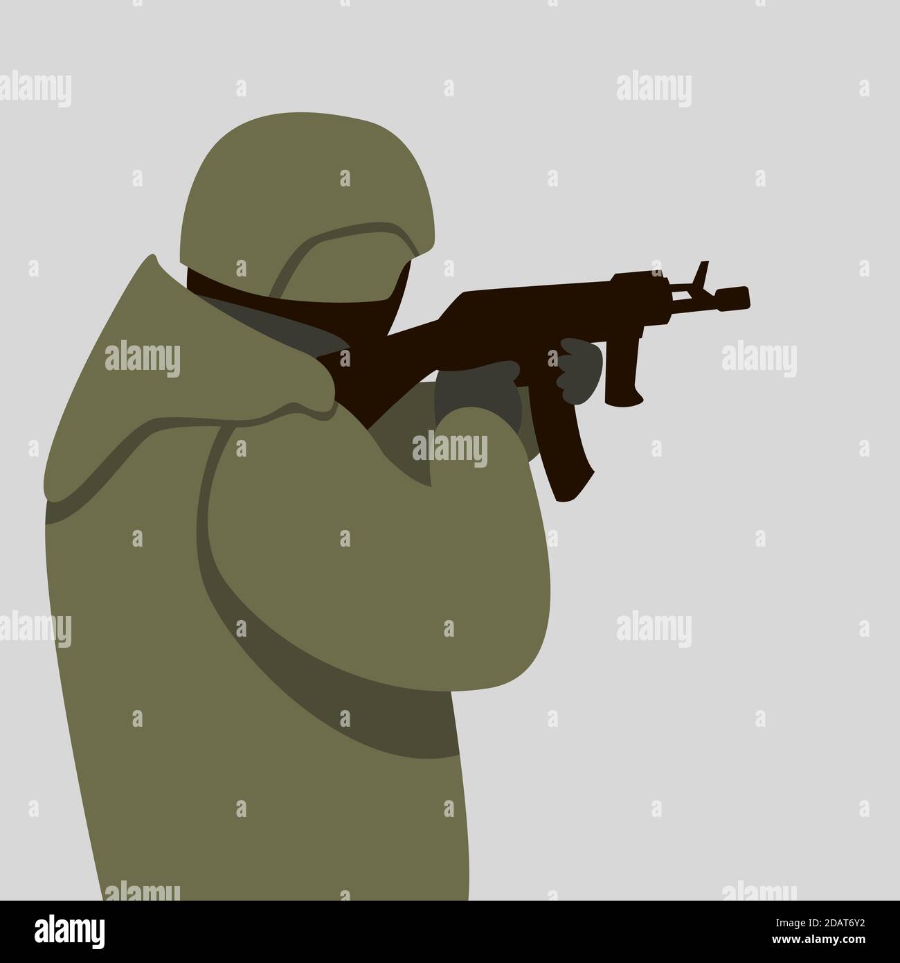 Vector illustration commando machine gun hi-res stock photography and ...