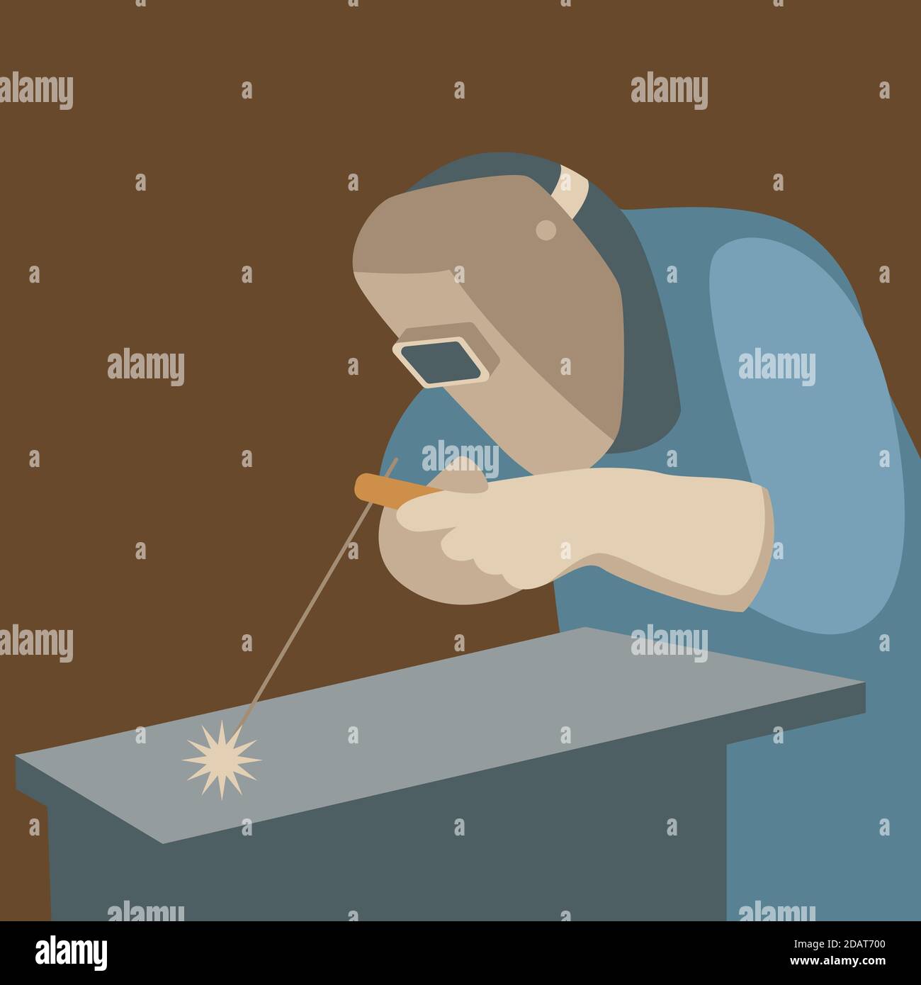 Welder vector cartoon illustration hi-res stock photography and images ...
