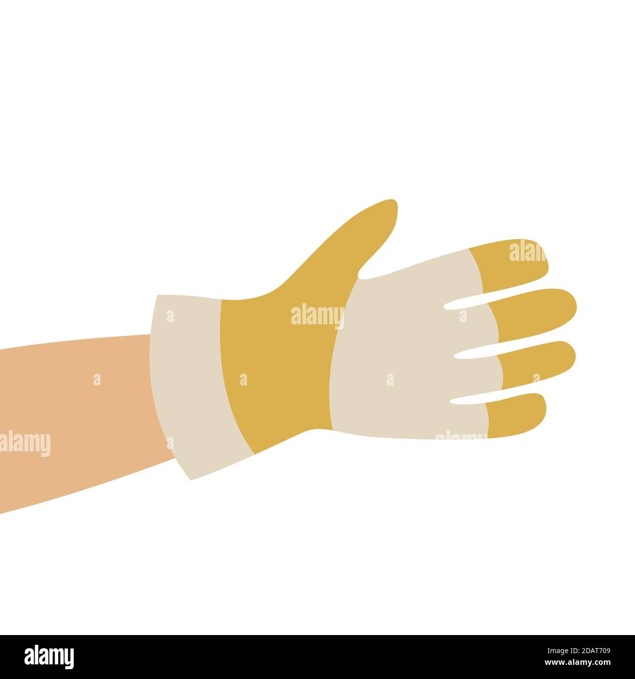 hand in working gloves, vector illustration , flat style Stock Photo ...