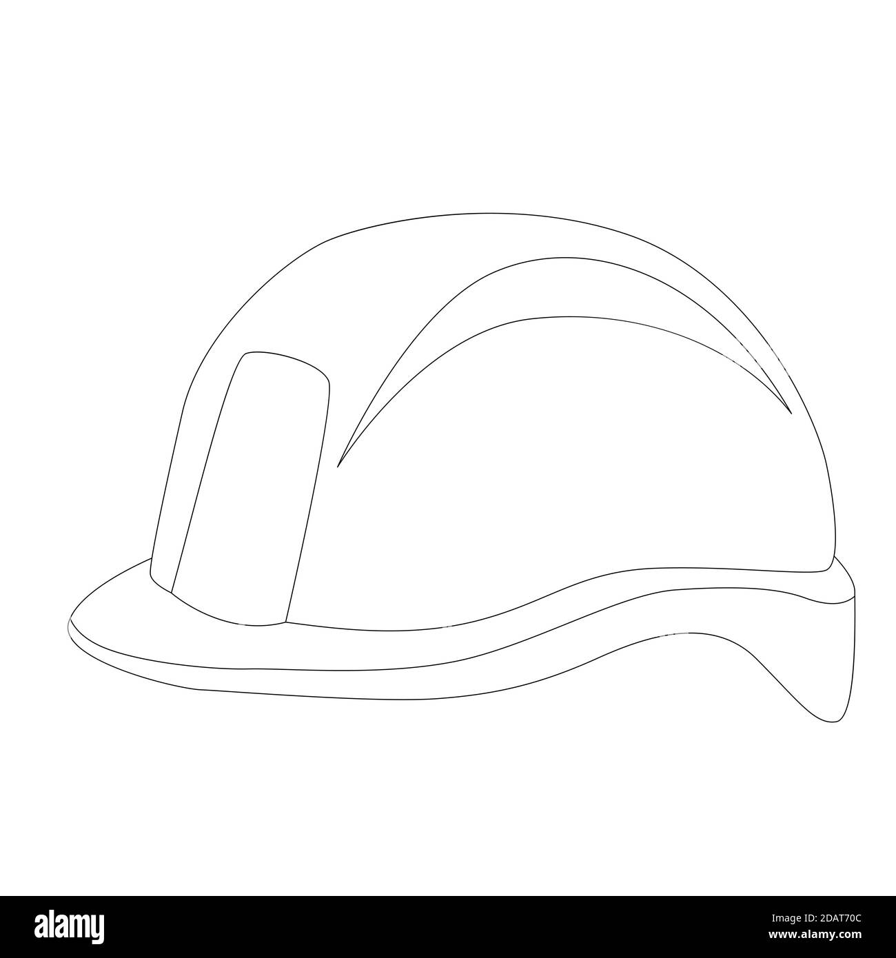 protective helmet ,vector illustration , lining draw ,profile side ...