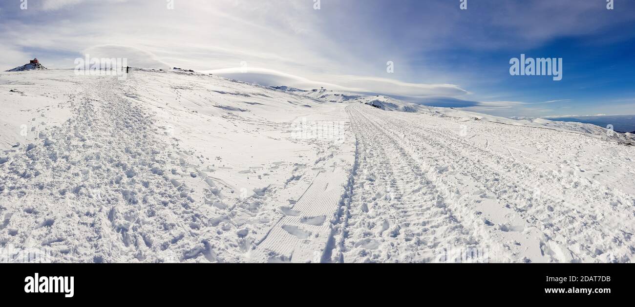 Ski resort of Sierra Nevada in winter, full of snow Stock Photo - Alamy