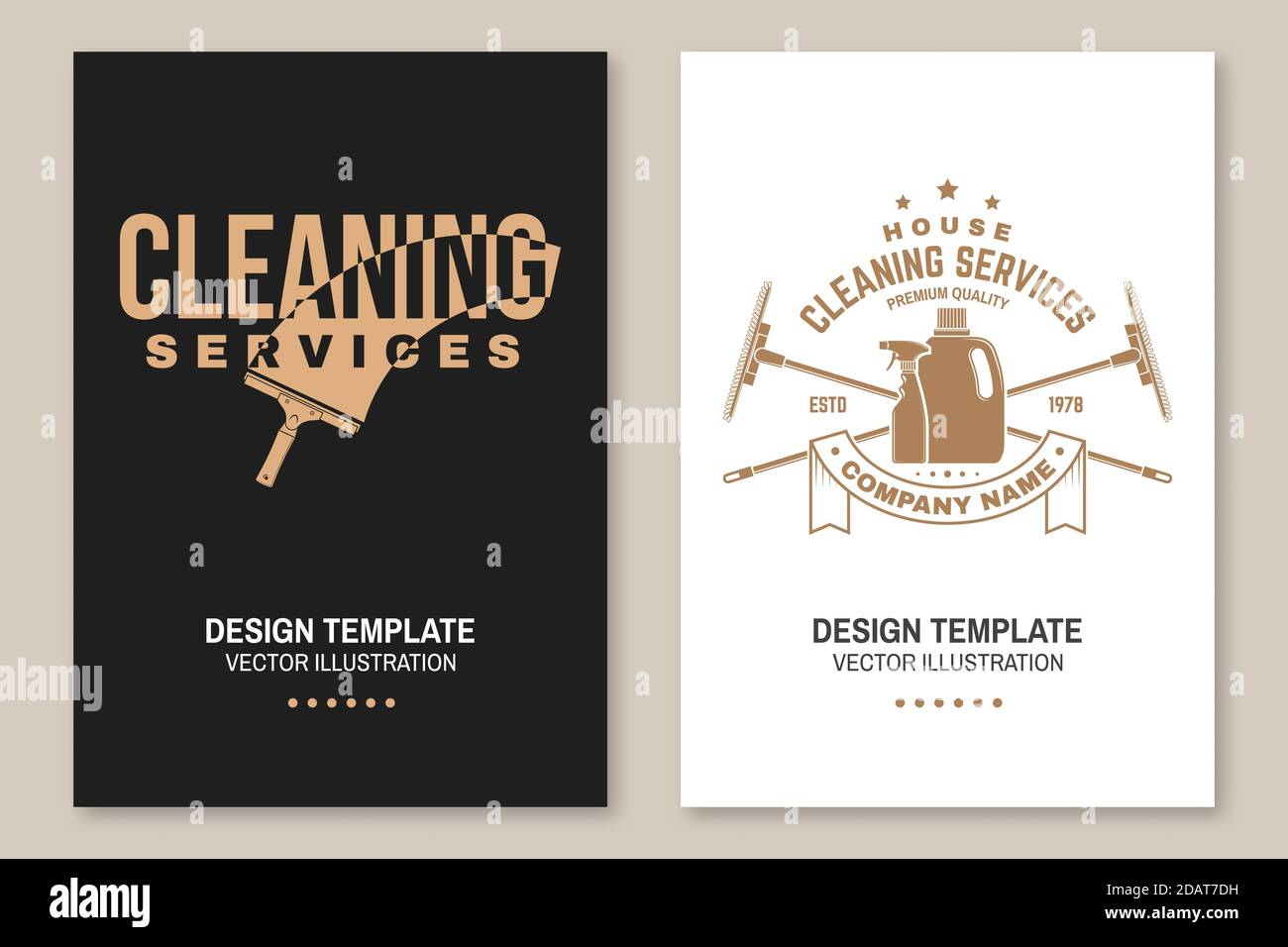 Cleaning company covers, invitations, posters, banners, flyers. Vector ...