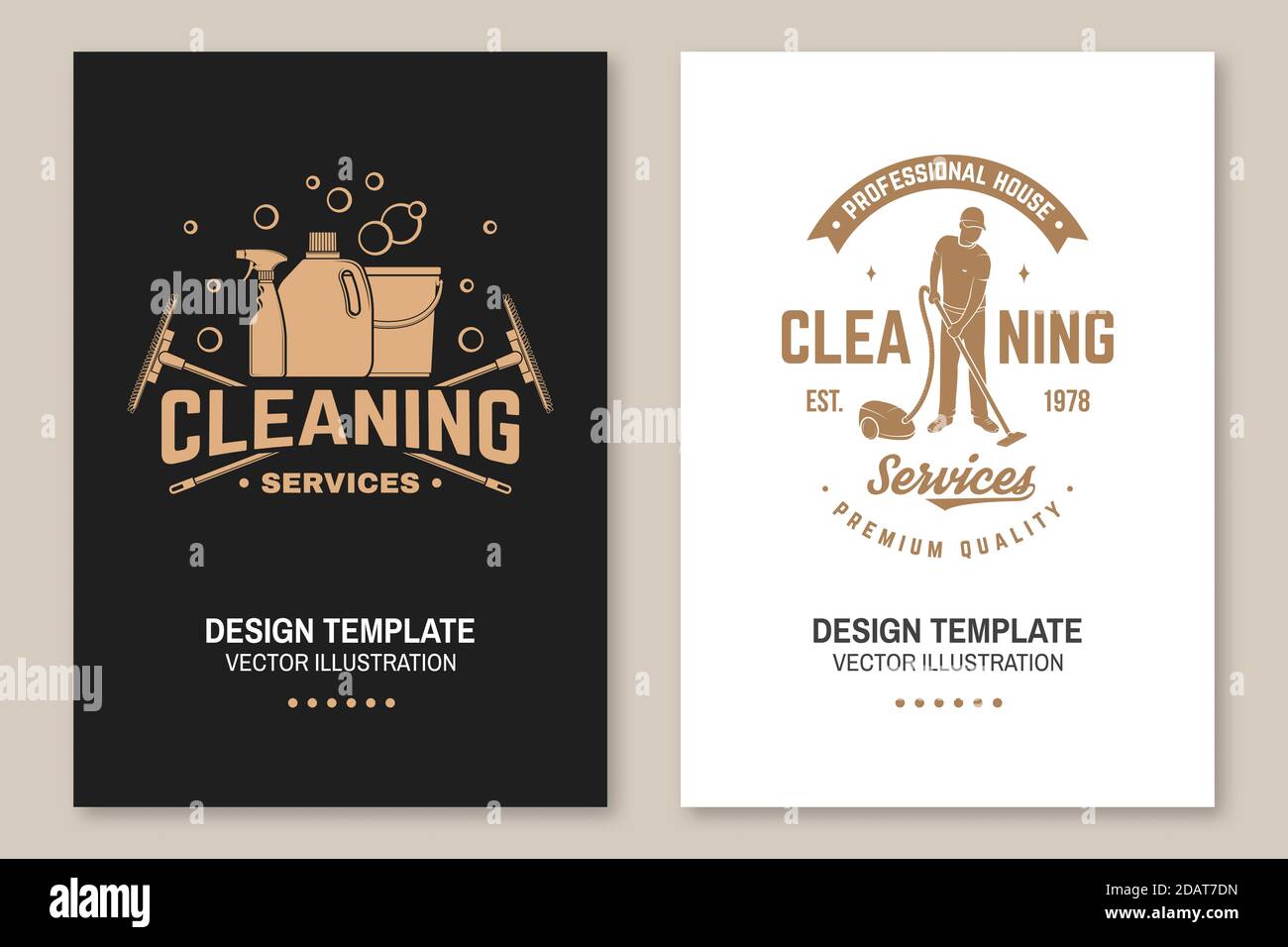 Cleaning company covers, invitations, posters, banners, flyers. Vector ...