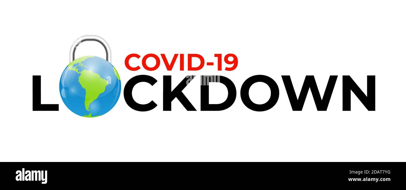 colored COVID-19 World Lockdown Concept. Vector Illustration Stock ...