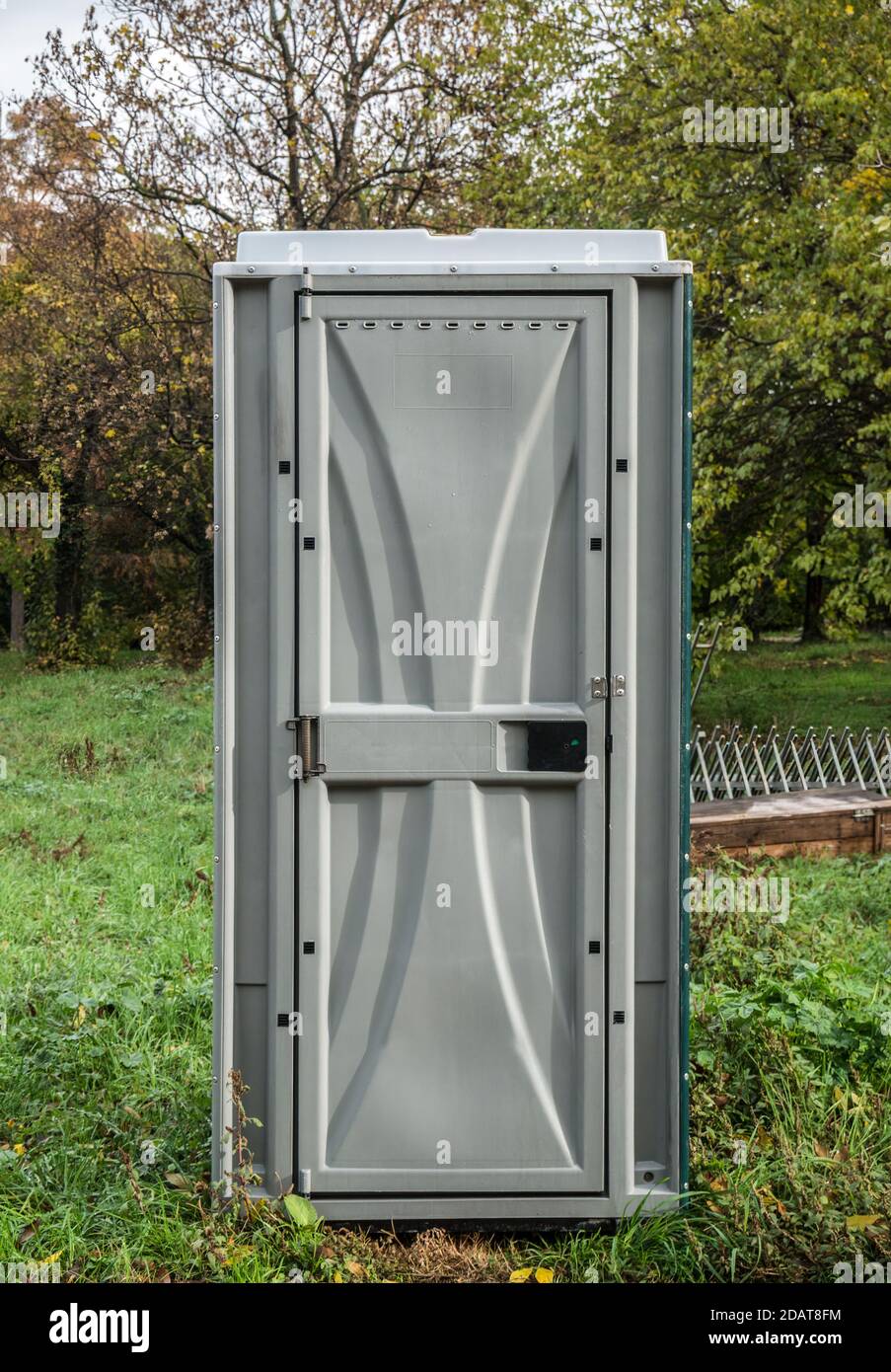 Public portable bio-toilets in Youth park, Bucharest, Romania Stock ...