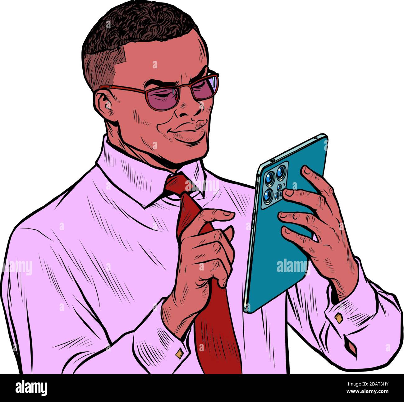 African businessman working laptop Stock Vector Images - Alamy