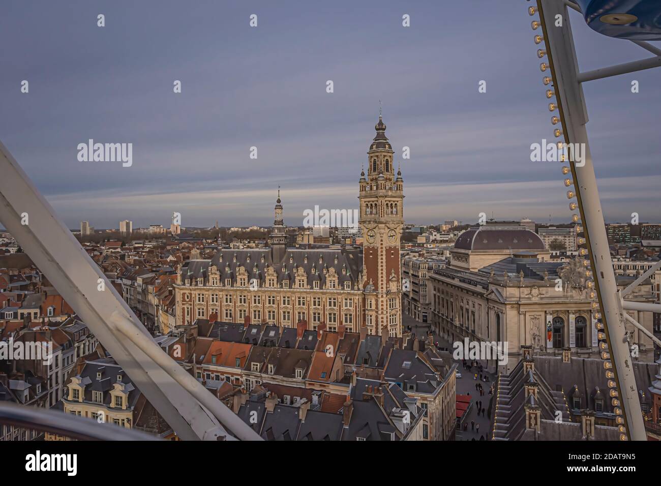 Overview of the city Lille in France with view on the tower and nice ...