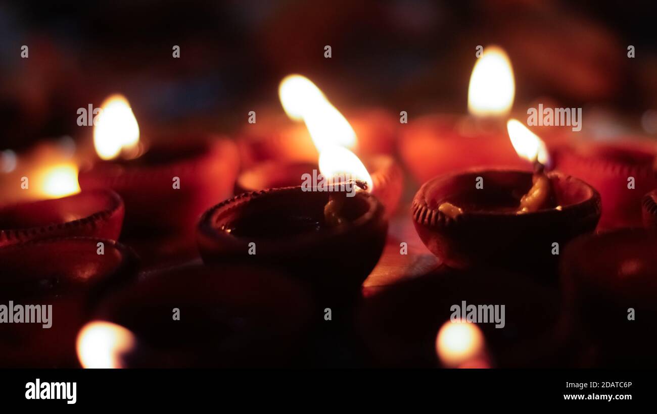 Traditional festival diwali oil lamps hi-res stock photography and ...