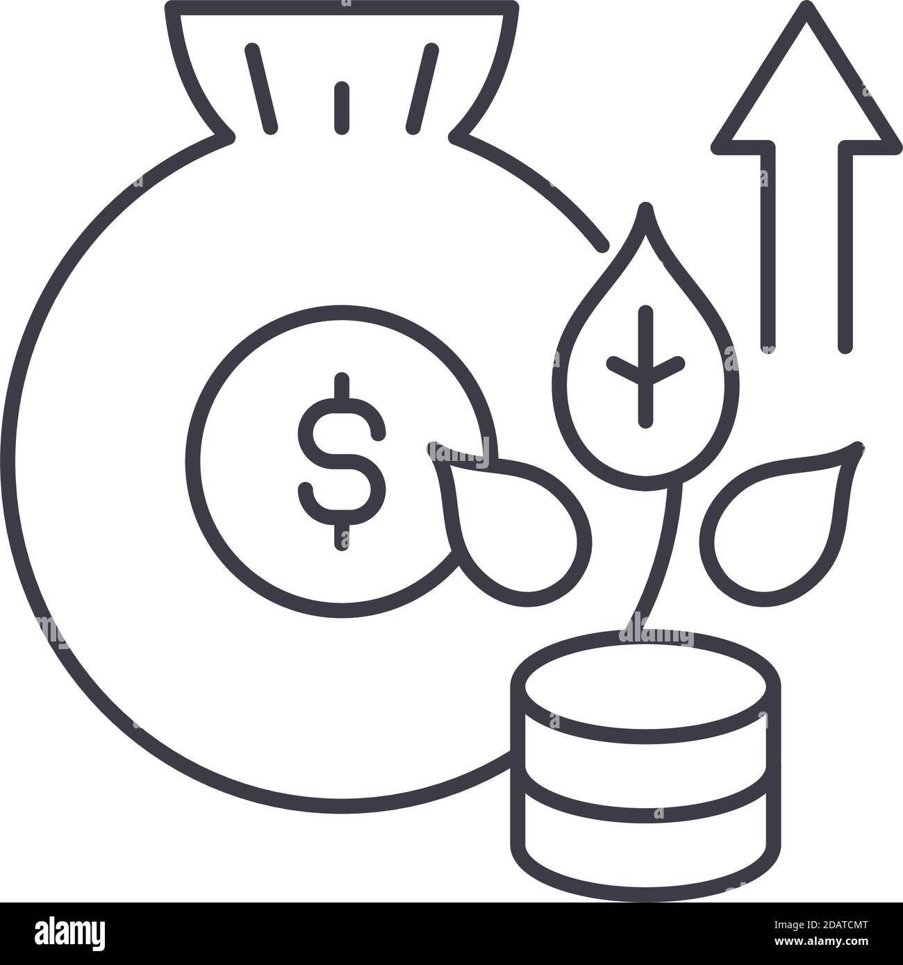Capital gain icon, linear isolated illustration, thin line vector, web ...