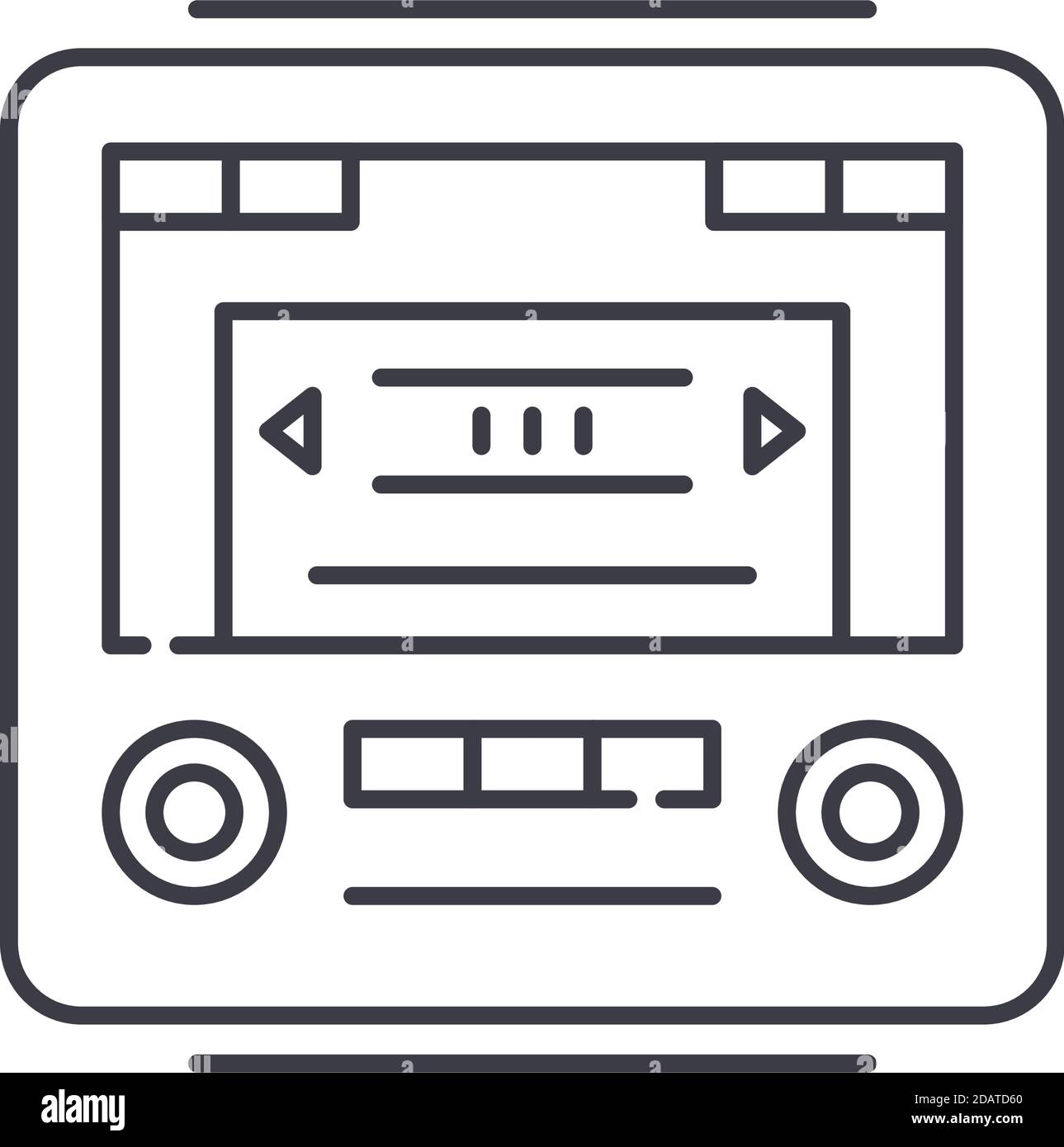 Car radio icon, linear isolated illustration, thin line vector, web ...