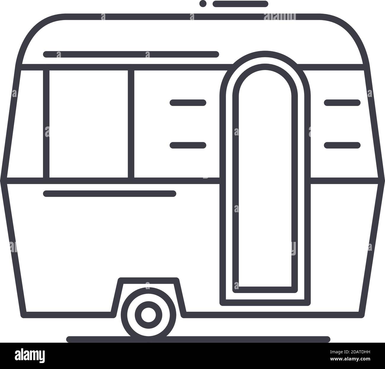 Caravan icon, linear isolated illustration, thin line vector, web ...
