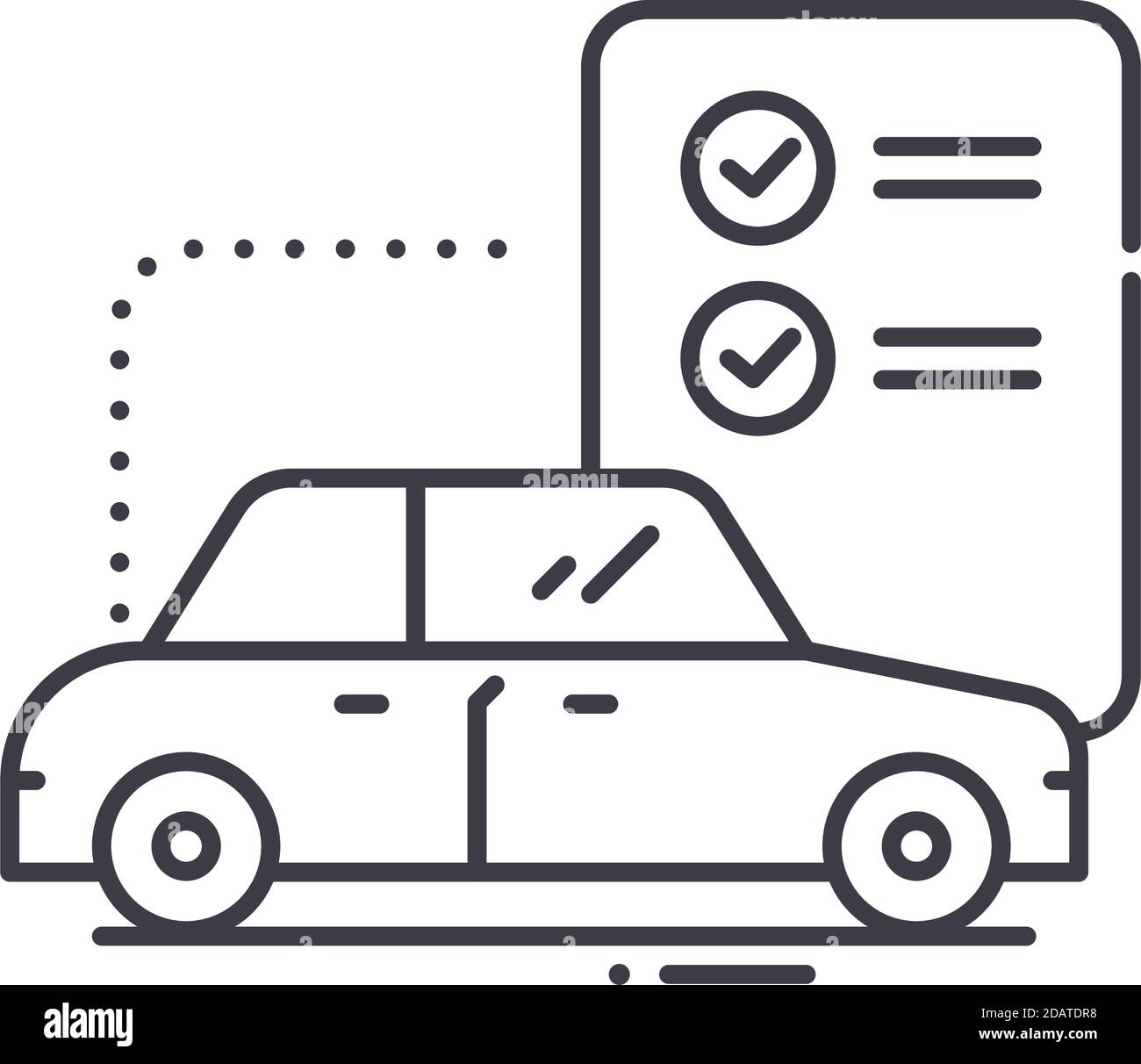 Car state inspecion icon, linear isolated illustration, thin line ...