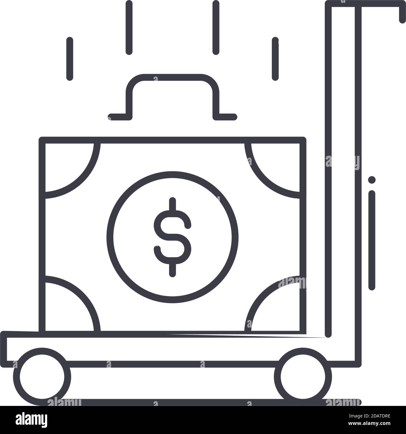 Cash and funds icon, linear isolated illustration, thin line vector ...