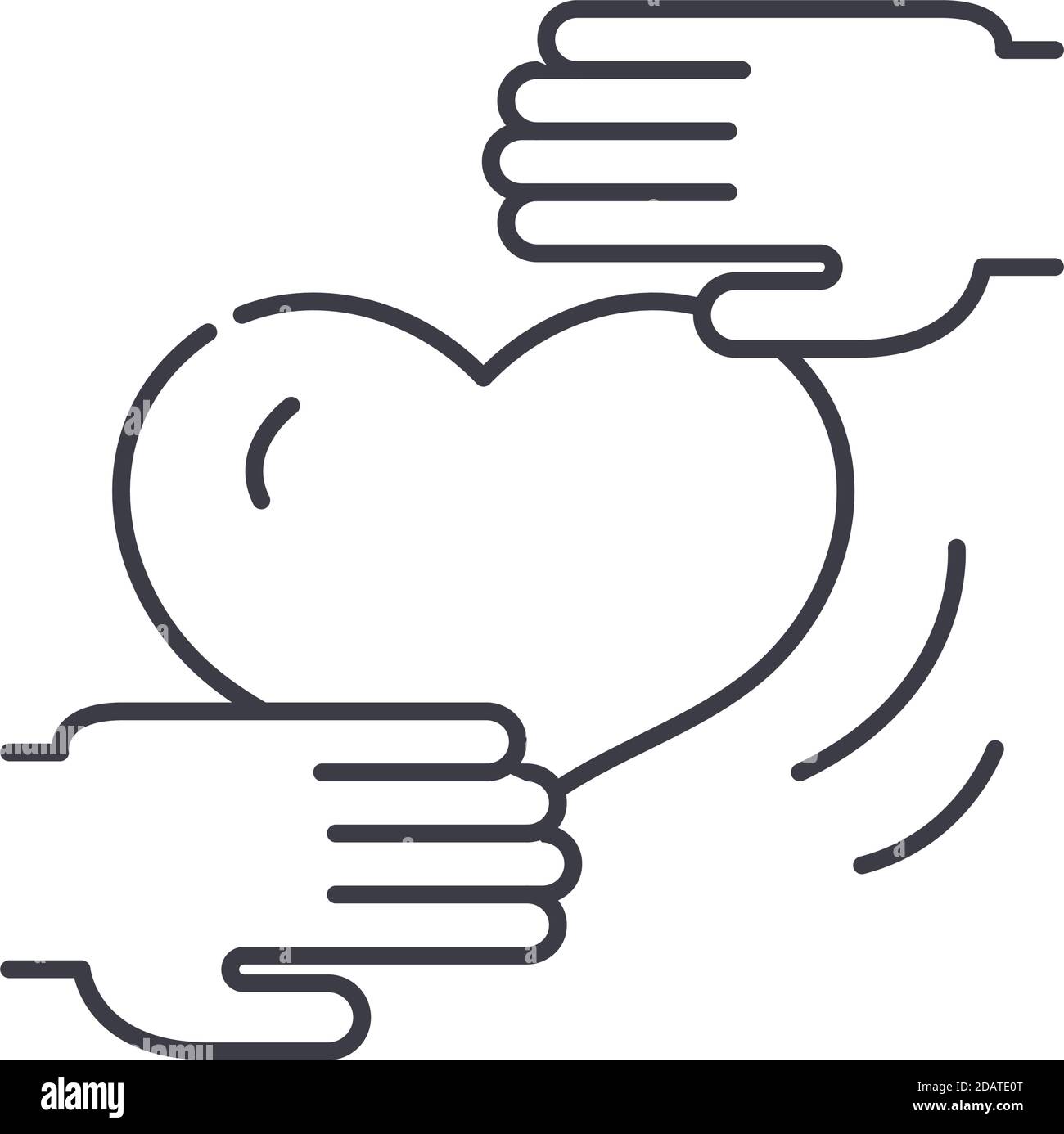 Caring attitude icon, linear isolated illustration, thin line vector ...