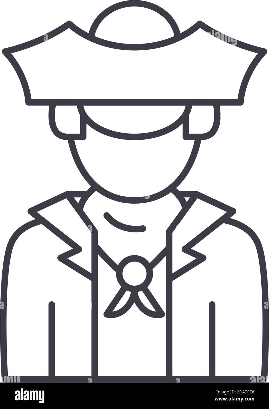 Captain icon, linear isolated illustration, thin line vector, web ...