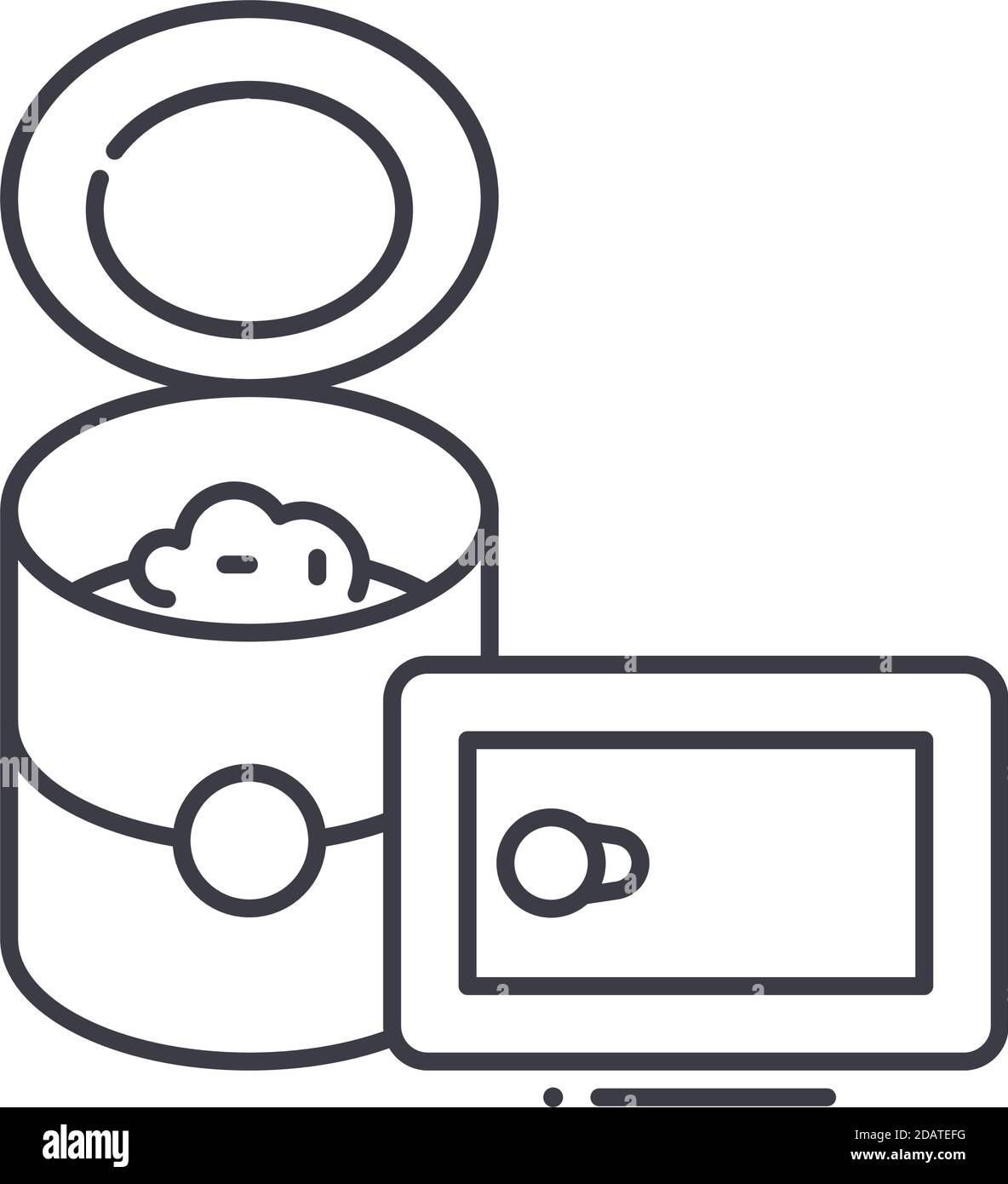 Canned goods icon, linear isolated illustration, thin line vector, web ...