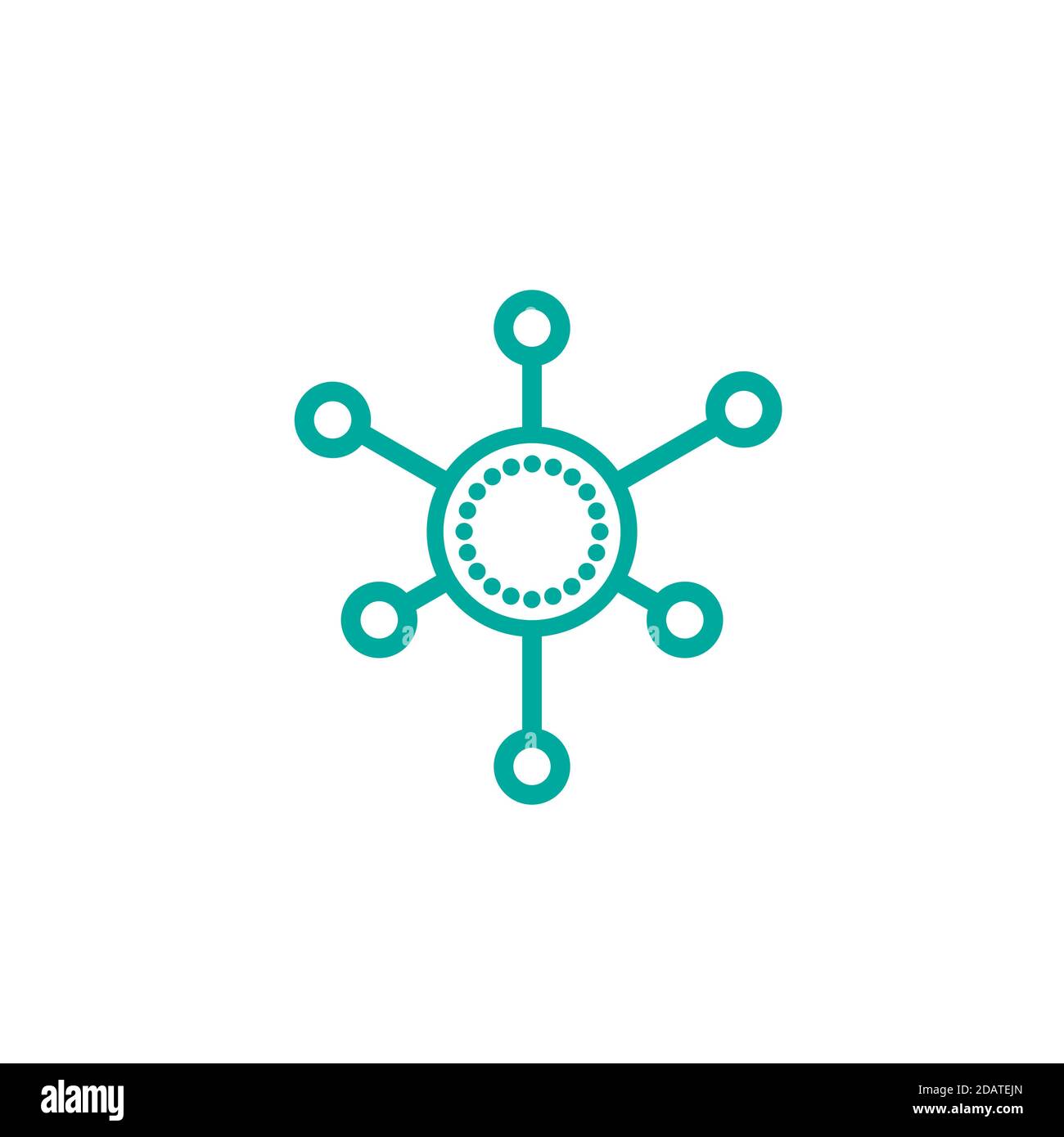 Hub network connection line icon isolated on white. Tech or technology ...