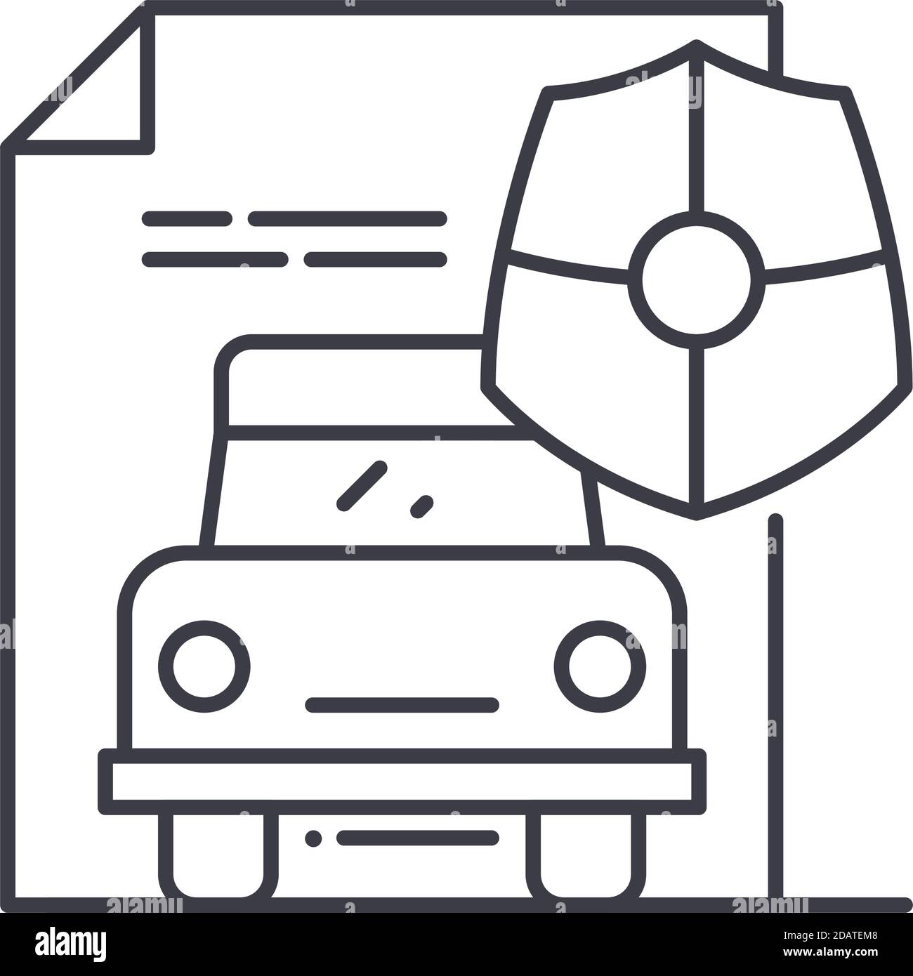 Car insurance report icon, linear isolated illustration, thin line ...