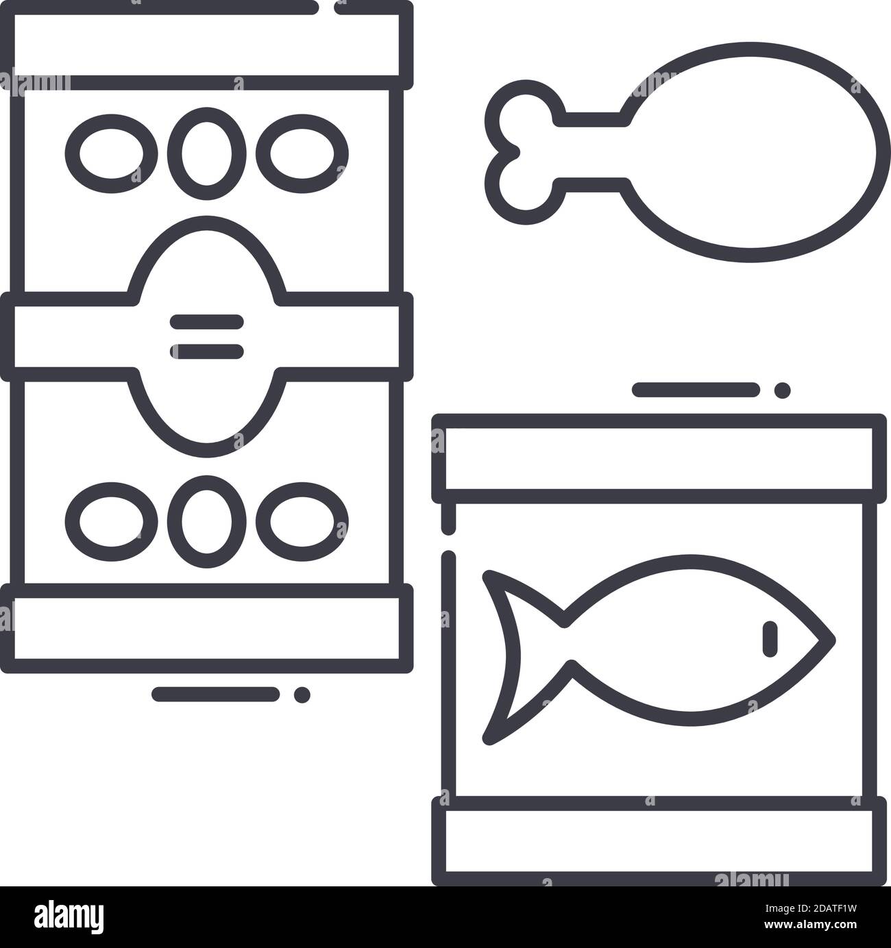 Caned food icon, linear isolated illustration, thin line vector, web ...
