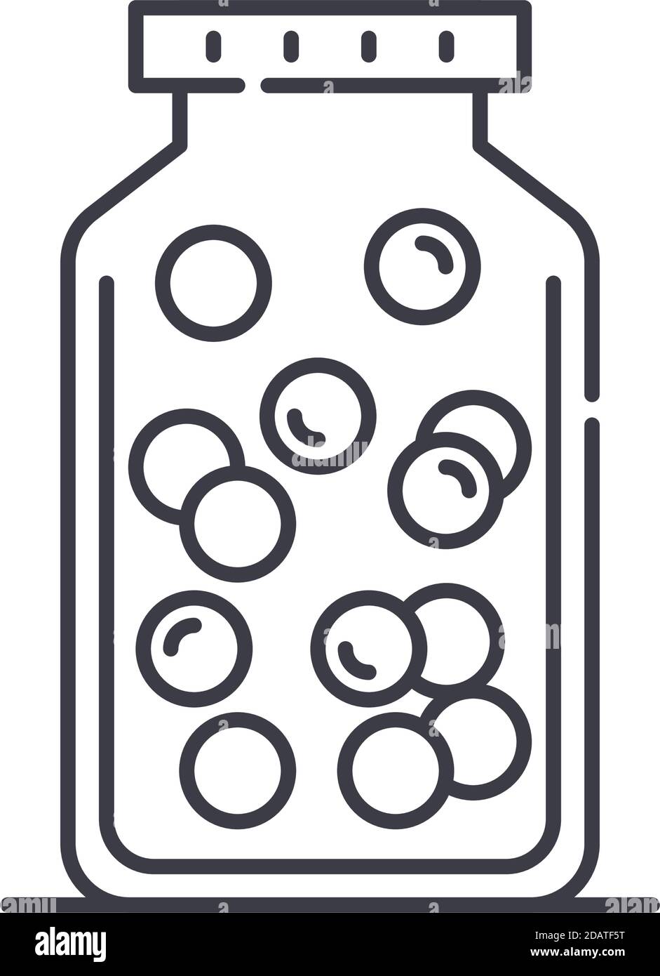 Candy jar icon, linear isolated illustration, thin line vector, web ...