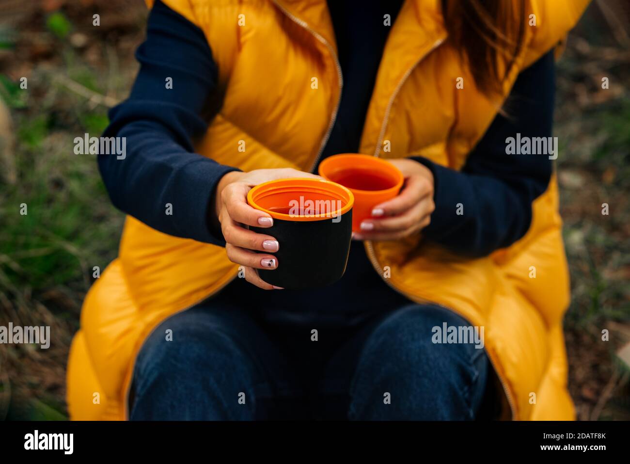 Drinking tea during hike hi-res stock photography and images - Alamy