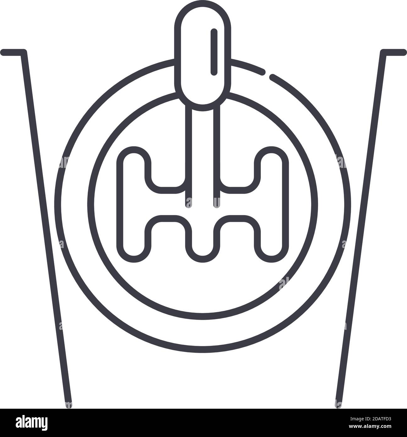 Car gear icon, linear isolated illustration, thin line vector, web ...