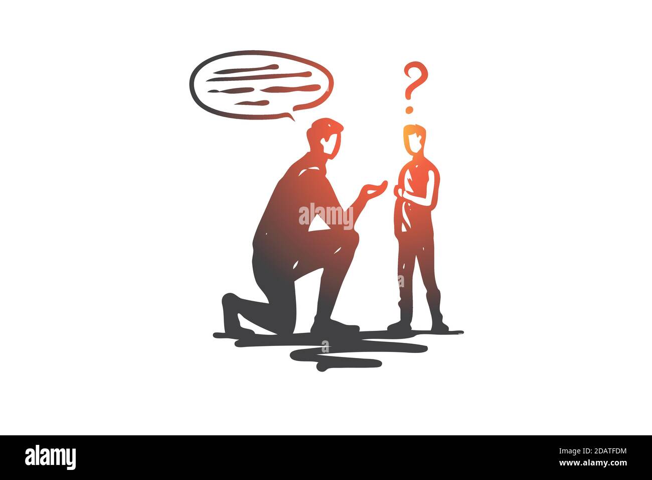 Learning, disability, boy, health, education concept. Hand drawn ...