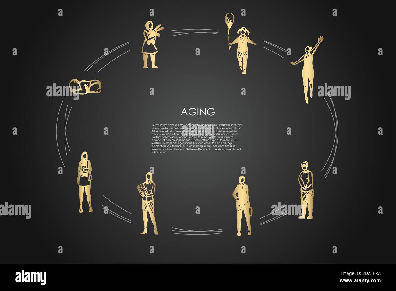 Aging - different stages of woman age from infance, childhood girl to ...