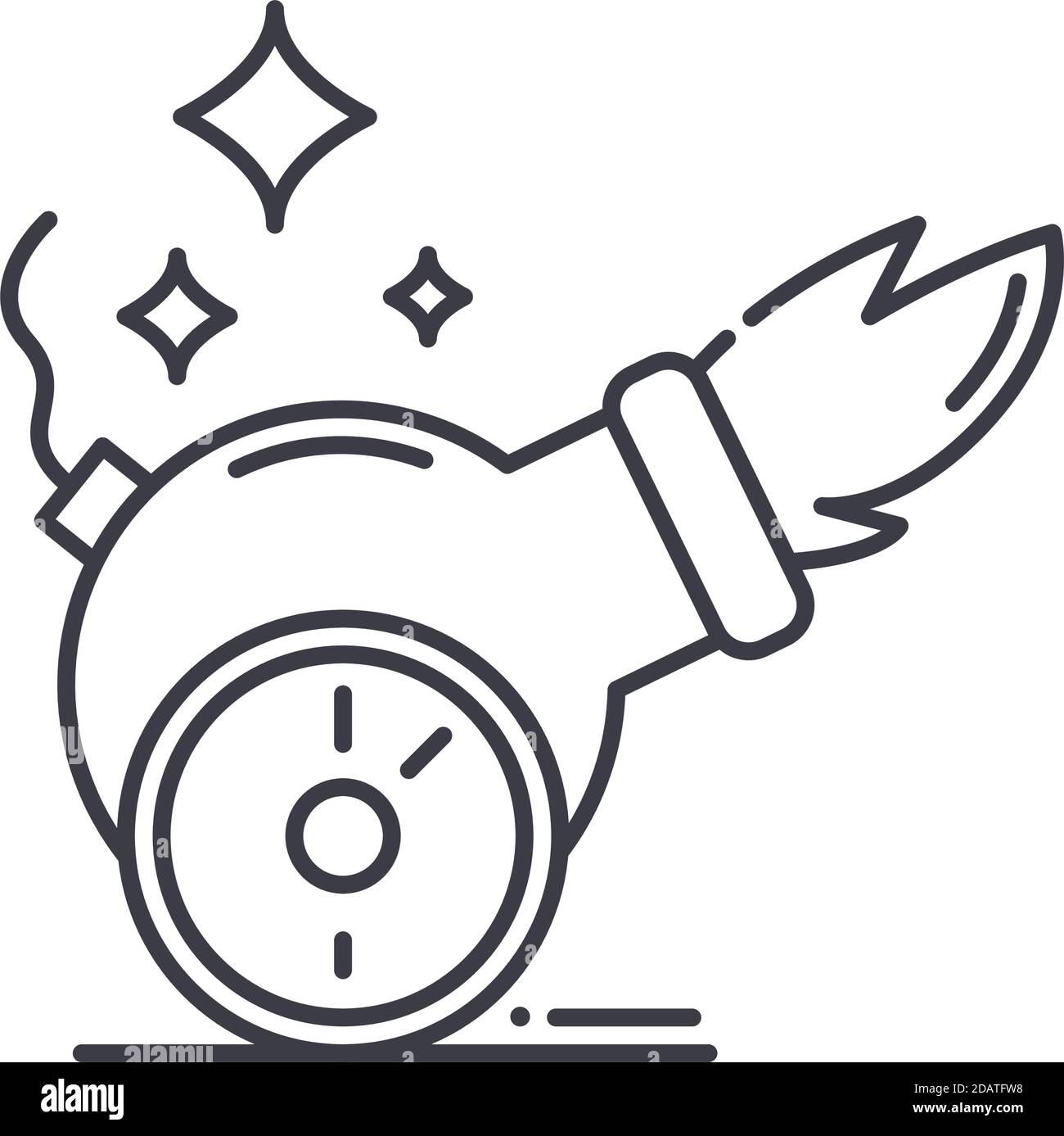 Cannon concept icon, linear isolated illustration, thin line vector ...